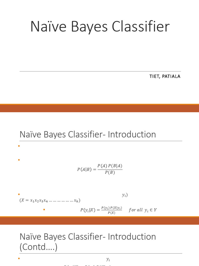 16_Naïve Bayes Classifier | PDF | Applied Mathematics | Statistical Theory