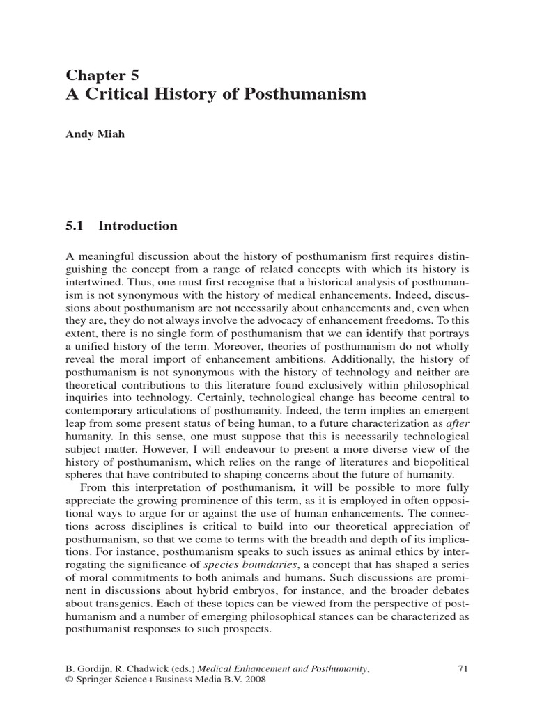 Posthumanism: A Critical Overview | PDF | Liberal Arts Education