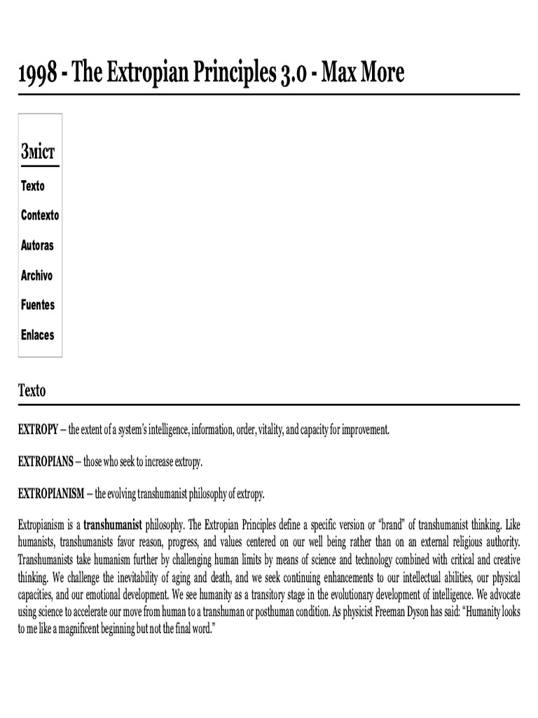 Max_More_ The Extropian Principles 3 | PDF