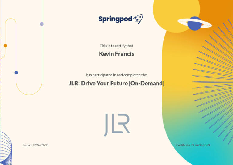 JLR Certificate Work Experience | PDF