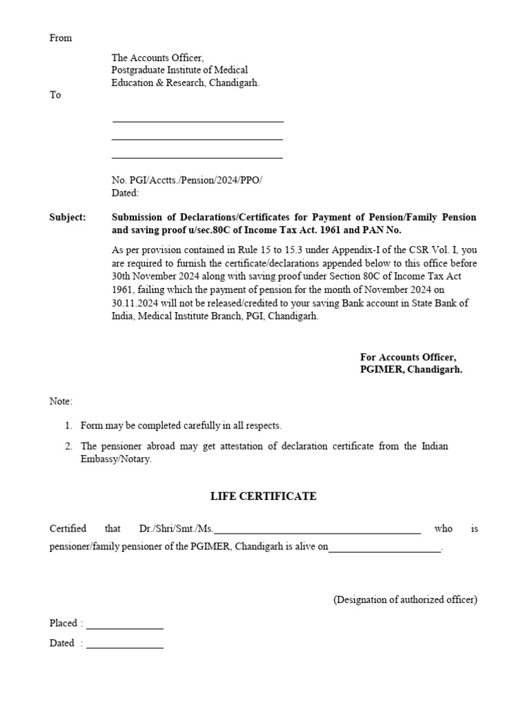 Pension Payment Declaration Guidelines | PDF | Justice | Crime & Violence
