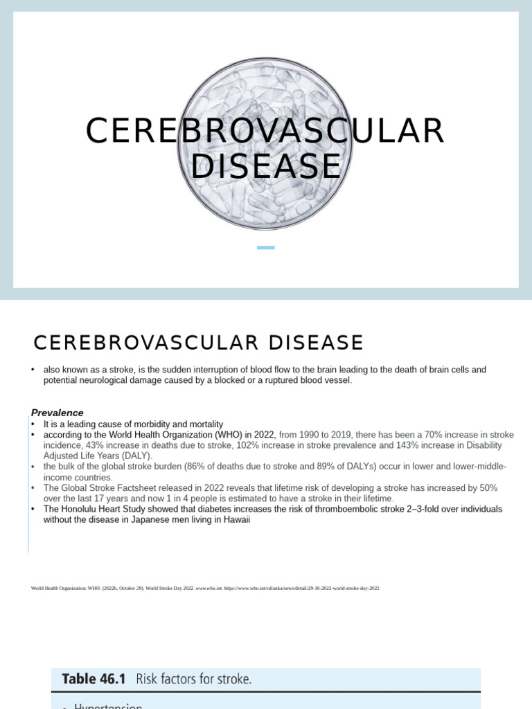 Cerebrovascular Disease Pdf Stroke Cardiovascular Diseases