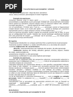 CARACTERIZAREA PERSONAJULUI Schema de Completat COMPUNERE - 2023 | PDF