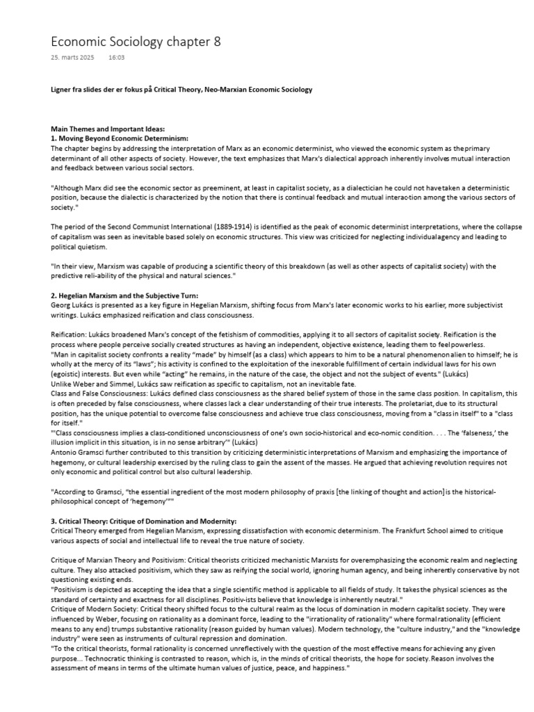 Economic Sociology Chapter 8 | PDF | Marxism | World Systems Theory