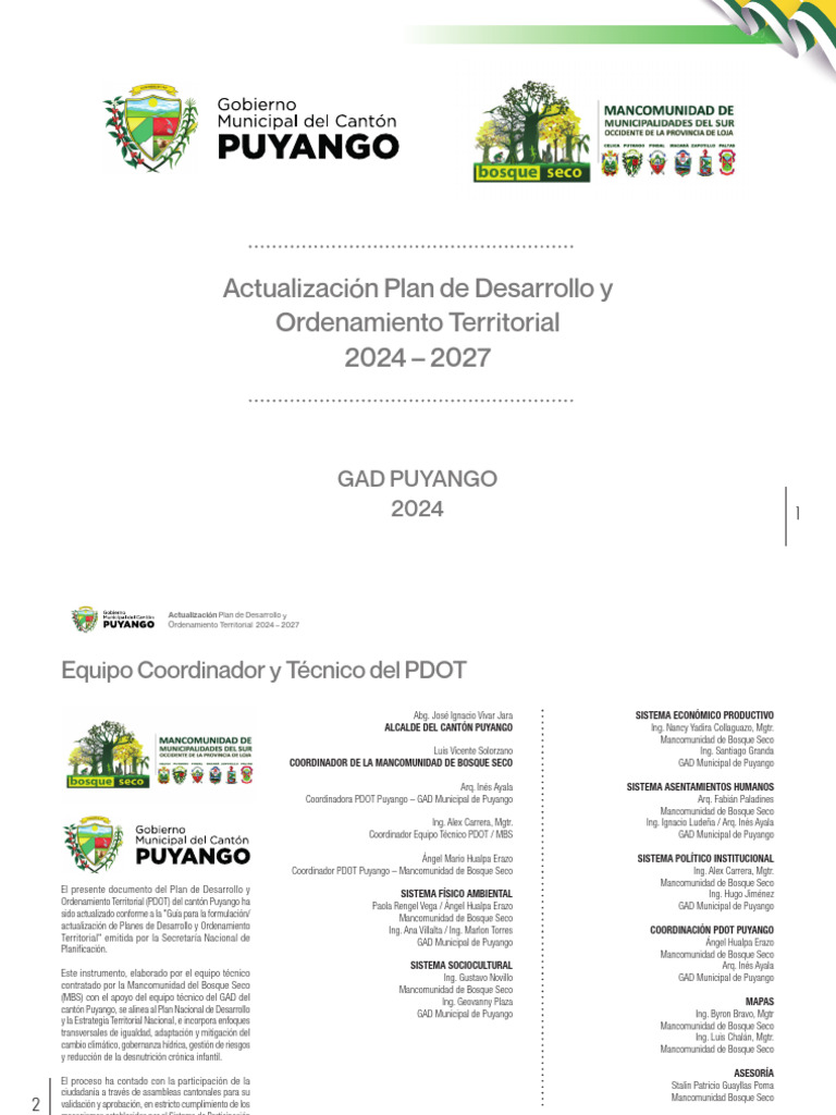 Pdot Puyango 2024-2027 | PDF | Contaminación | Residuos