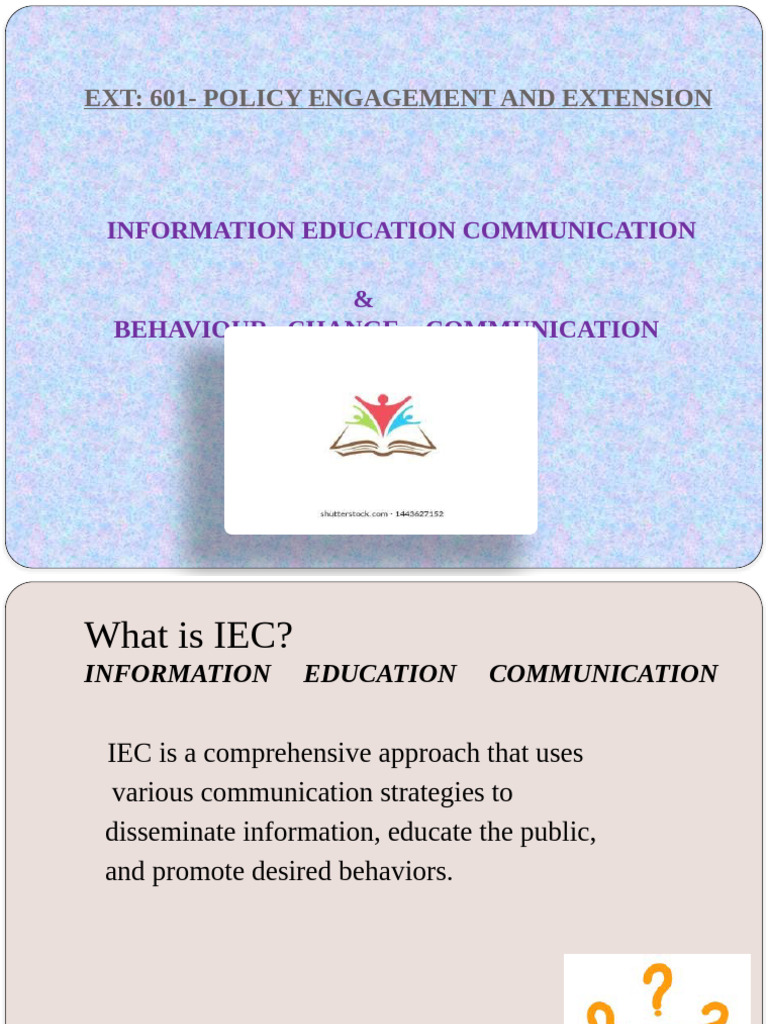 Information Education Communication and Behavoiur Change Communication ...