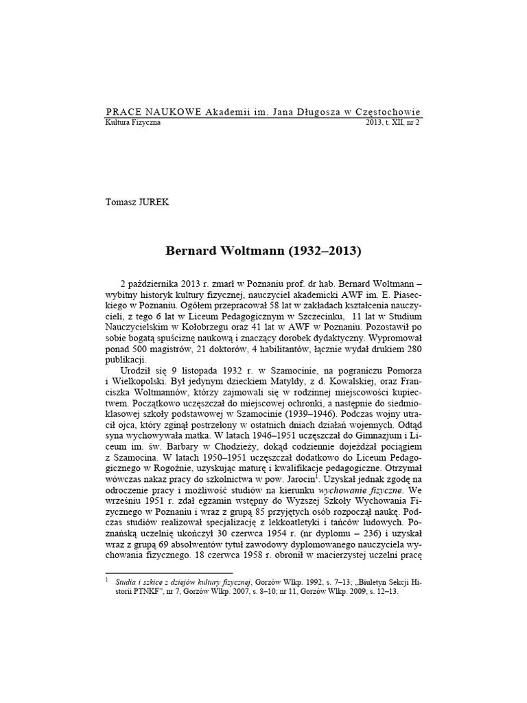 Bernard Woltmann 1923 2013 | PDF