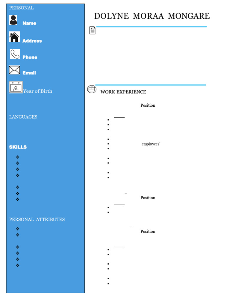 Dolyne Moraa Mongare CV 2025 | PDF | Human Resources | Employment