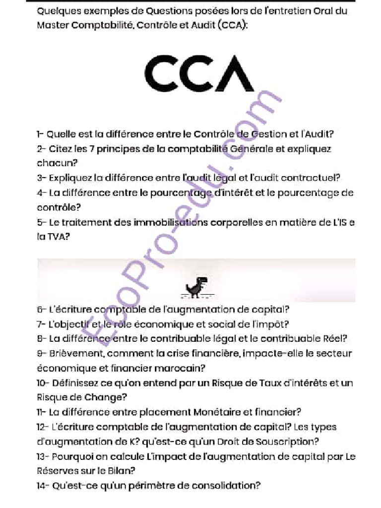 Entretien Oral CCA | PDF