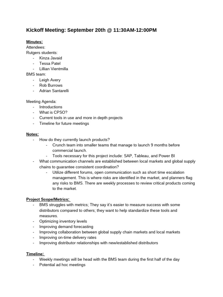 Kickoff Meeting | PDF