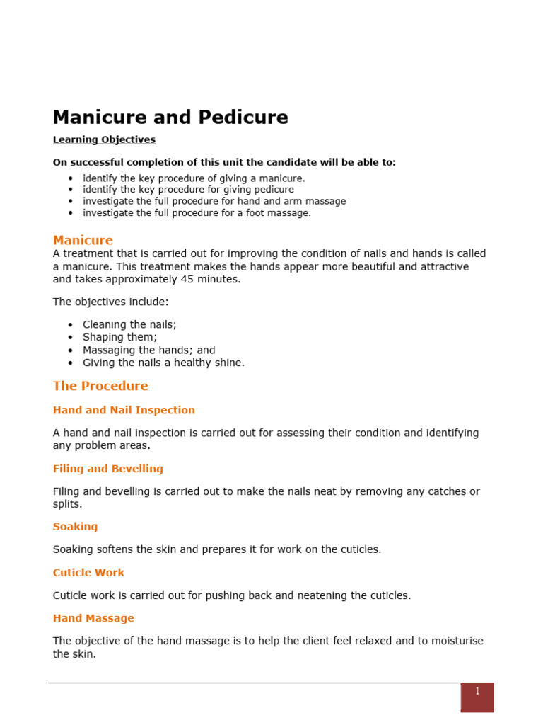 1610363511manicure and Pedicure | PDF | Nail (Anatomy) | Hand