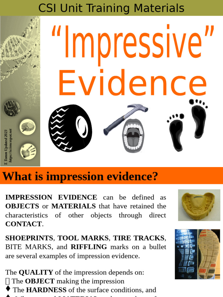 Impression Evidence PP T 24 | PDF | Crime Scene | Tire