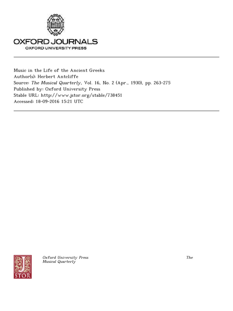 (The Musical Quarterly 1930-Apr Vol. 16 Iss. 2) Herbert Antcliffe ...