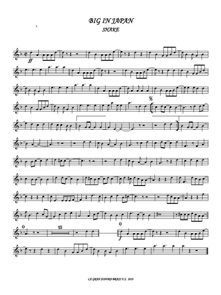 BIG IN JAPAN SONORA BRASS - Trumpet in BB 2 | PDF