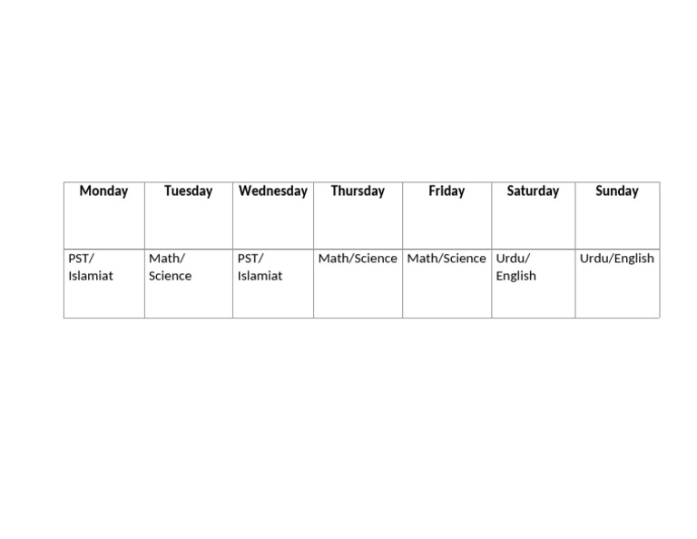 Timetable | PDF