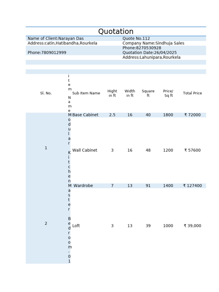 Interior Quotation Format 2 | PDF