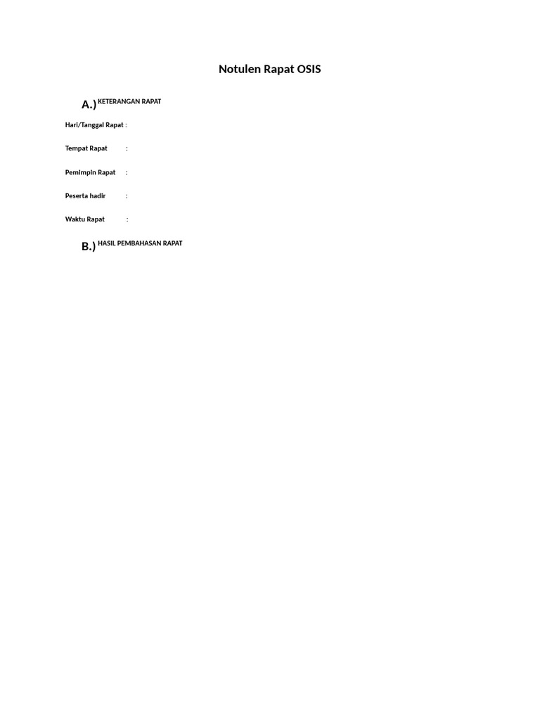 Notulen Rapat OSIS | PDF