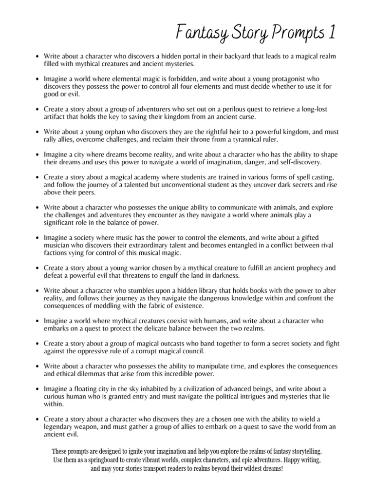 900 Creative Writing Prompts | PDF | Fairy Tales | Thriller (Genre)