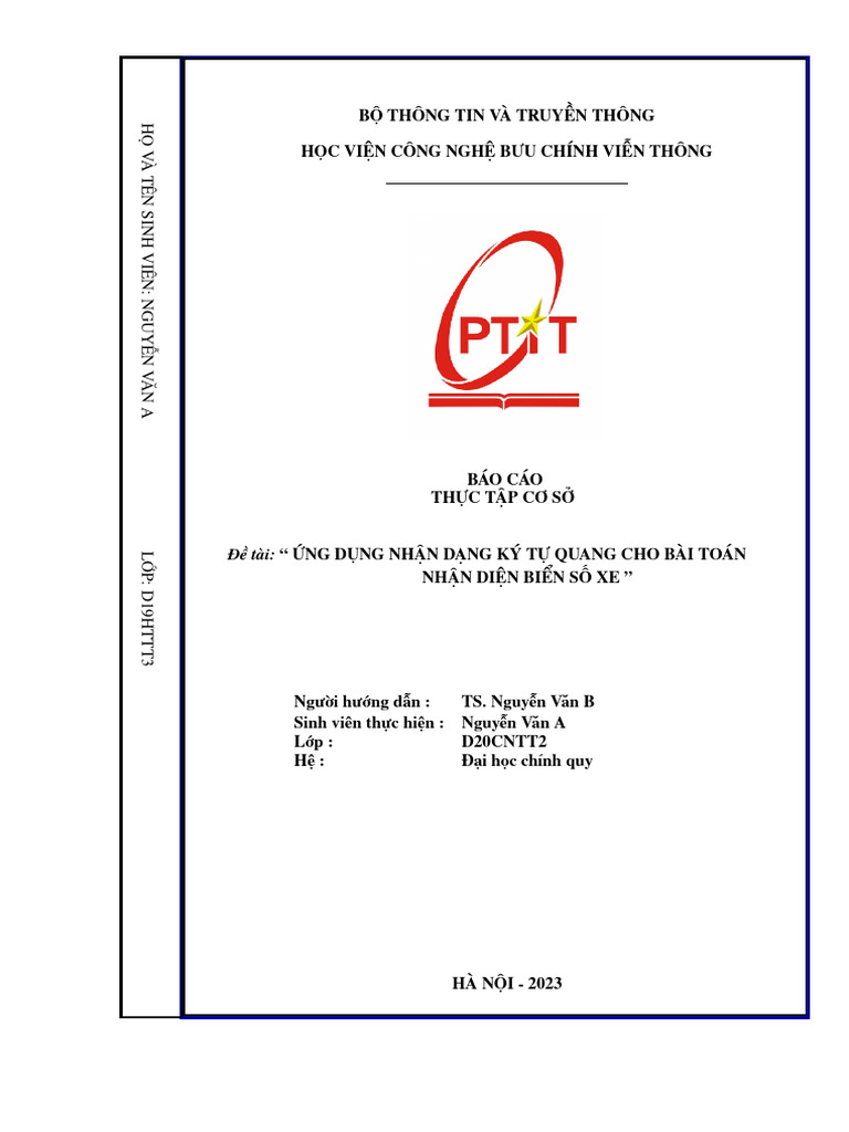 PTIT Basic Internship Report Template | PDF