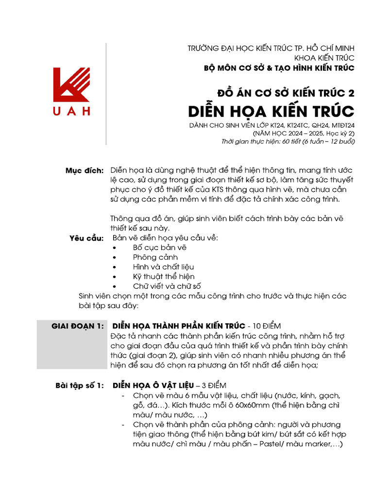 De Co So Kien Truc 2 - NH 2024-2025 - Hkii | PDF