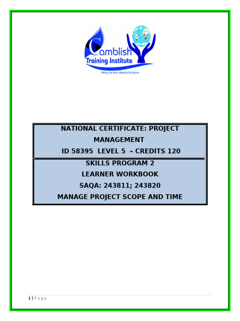 PM - L5 - SP2 - Learner WorkBook | PDF | Cognition | Learning