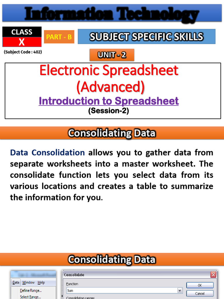 Advanced Data Consolidation in Spreadsheets | PDF