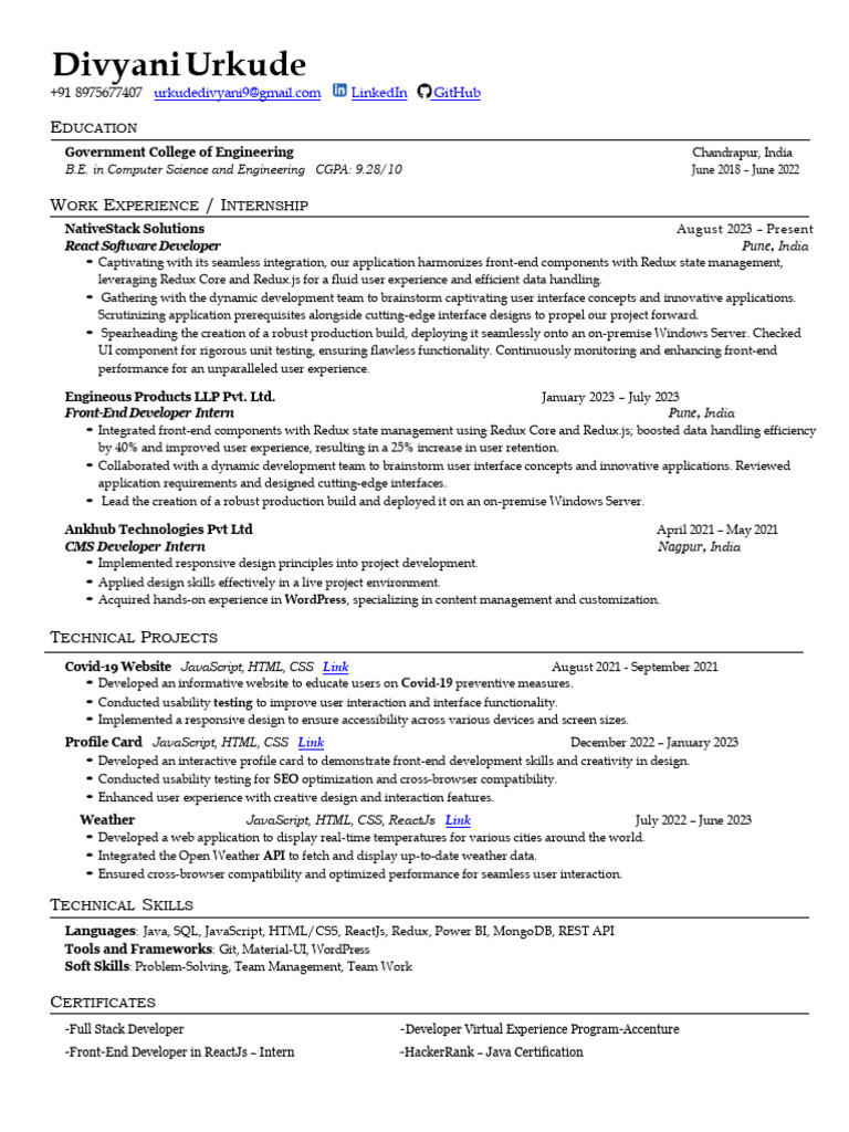 Divyani Urkude 8975677407 | PDF | Java Script | Usability