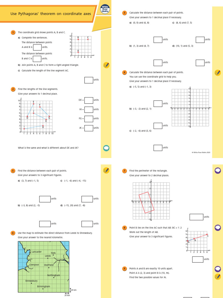 Y9 Spring Block 6 WO6 Use Pythagoras Theorem on Coordinate Axes 2020 | PDF | Elementary ...