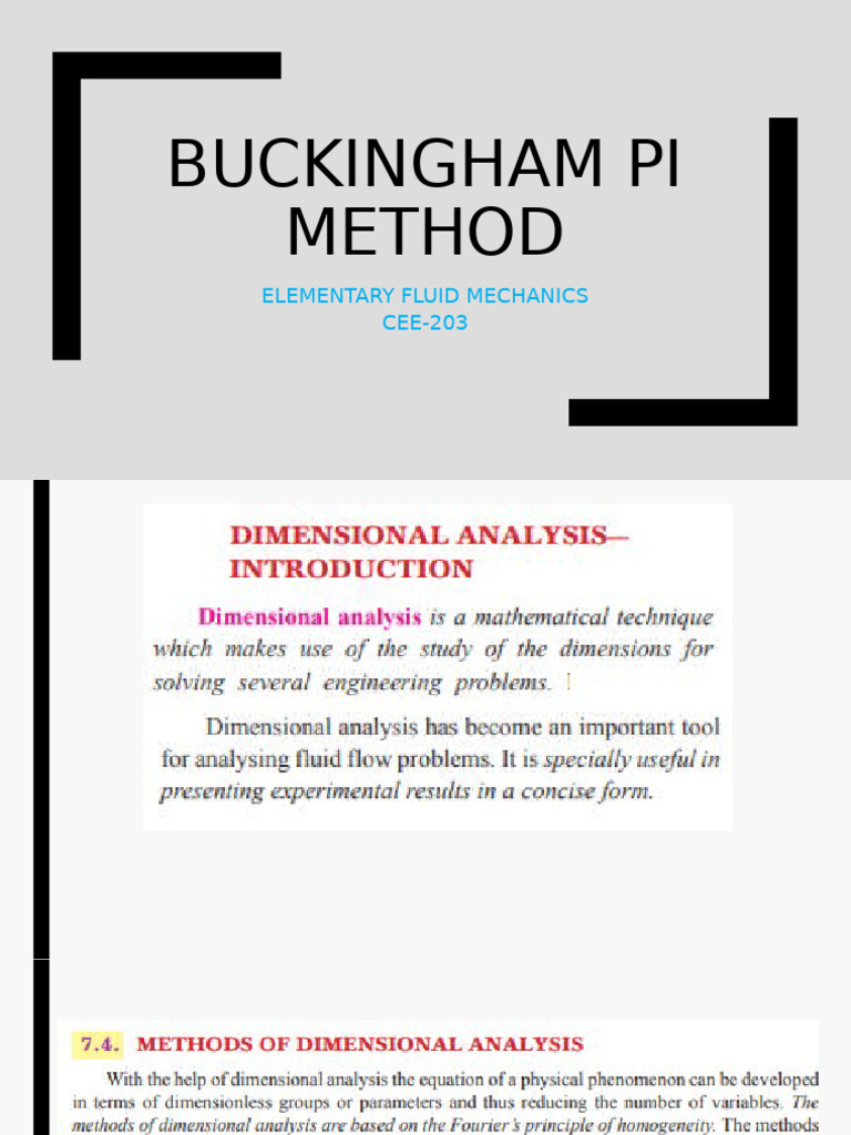 Buckingham Pi Method | PDF
