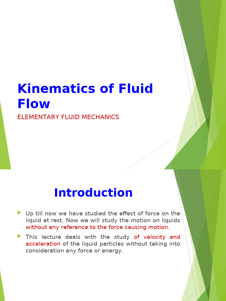 Lecture-5-Kinematics of Fluid Flow | PDF | Fluid Dynamics | Laminar Flow