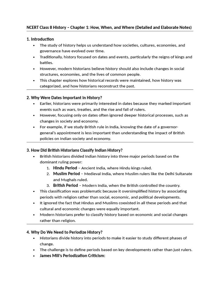 NCERT Class 8 History Notes | PDF | East India Company | British Raj