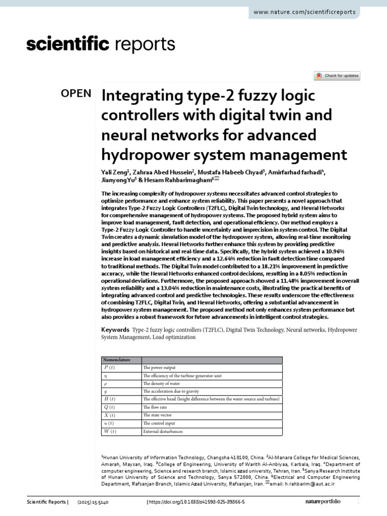 Integrating Type-2 Fuzzy Logic Controllers With Digital Twin and Neural Networks For Advanced ...
