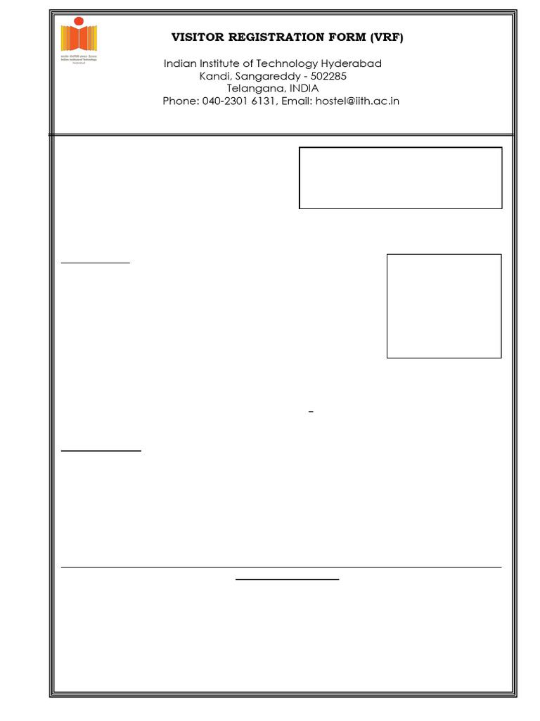 Visitor Registration Form | PDF | Government
