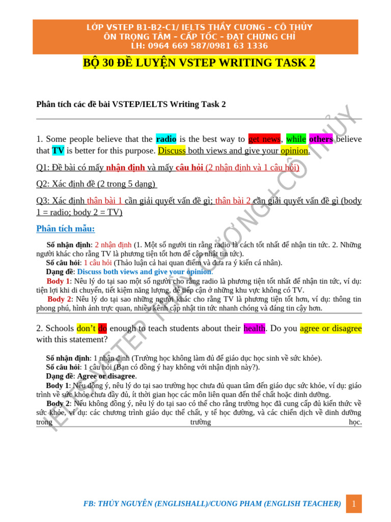 30 đề bài Task2.VSTEP | PDF