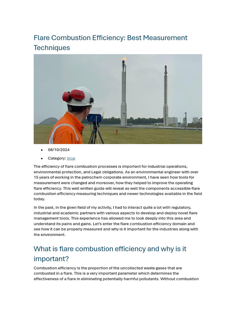 Flare Combustion Efficiency | PDF | Thermography | Combustion