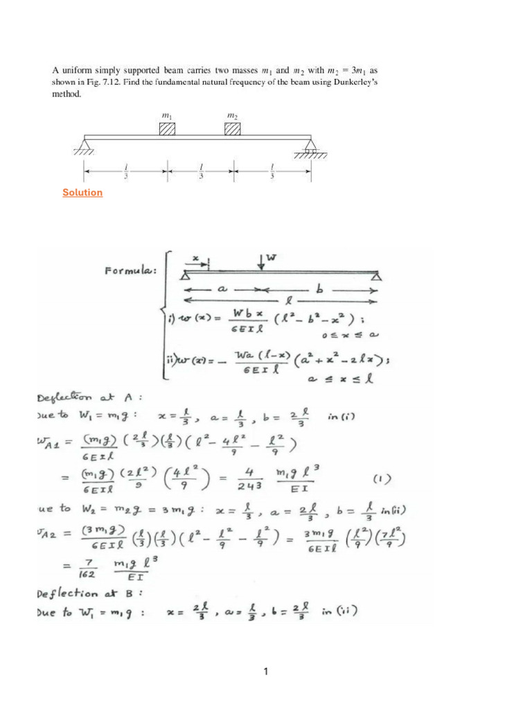 Dunkerley method - اسئلة مهمه by HF | PDF