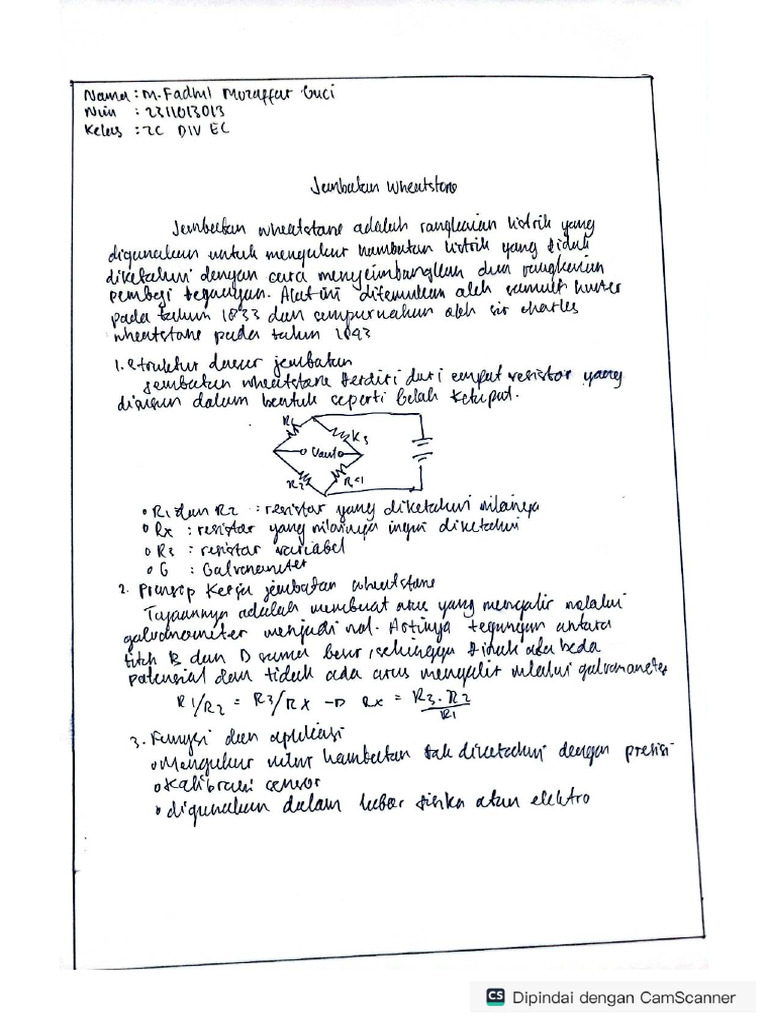 jembatan wheatstone M.Fadhil Muzaffar | PDF