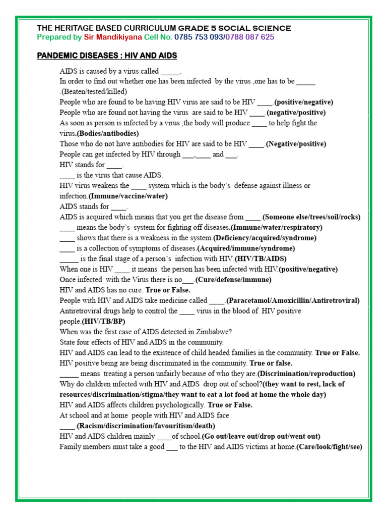 Understanding HIV and AIDS for Grade 5 | PDF | Virus | Hiv/Aids