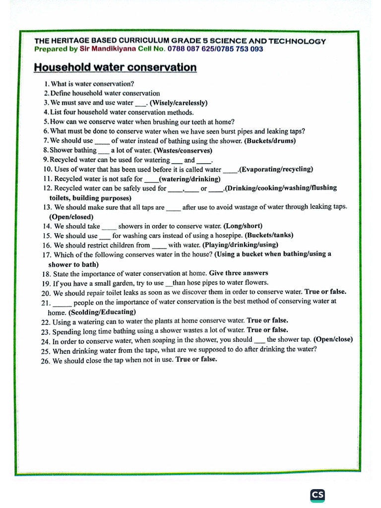 G5 Household Water Conservation | PDF