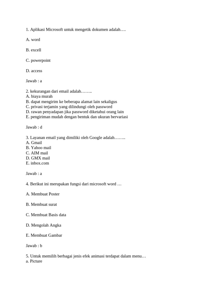 Soal Tik LV 6 2025 | PDF