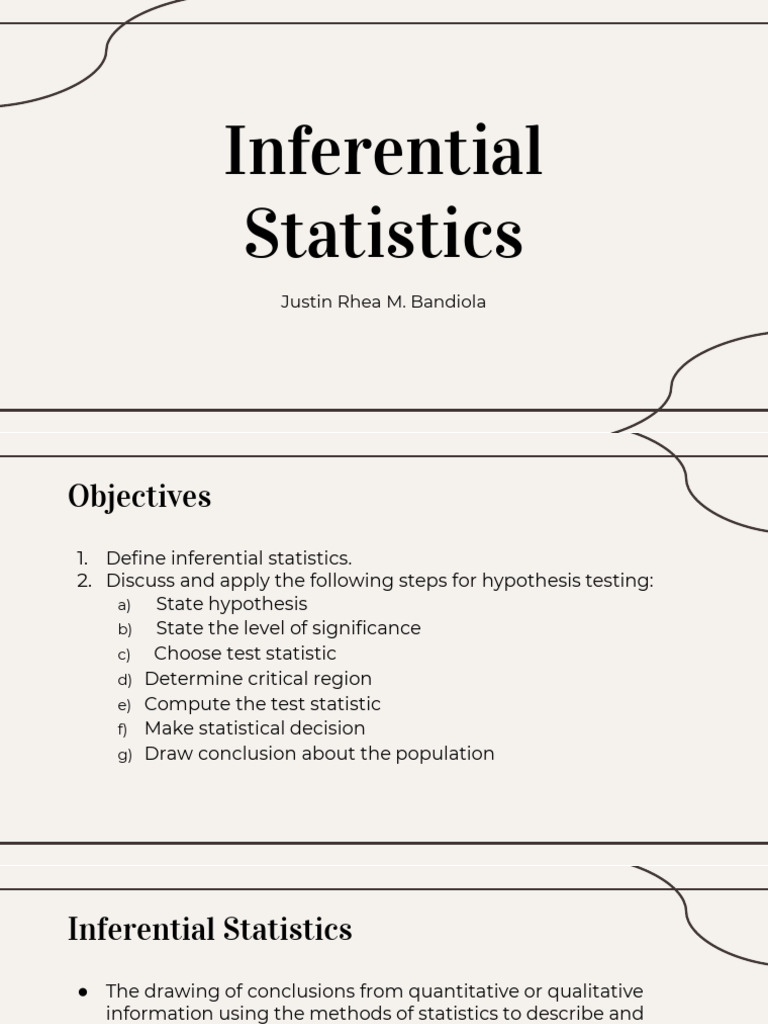 Inferential Statistics Part 1 | PDF | Statistics | Hypothesis