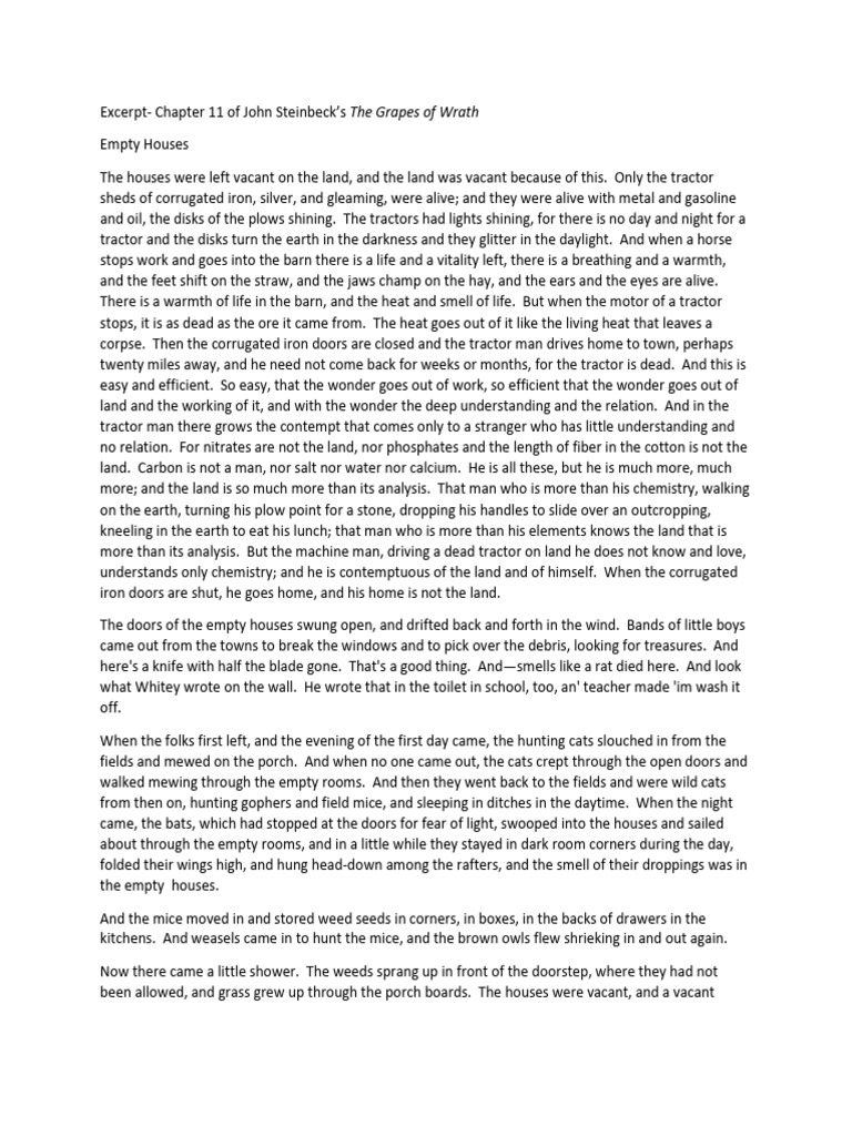 Excerpt From Grapes of Wrath | PDF