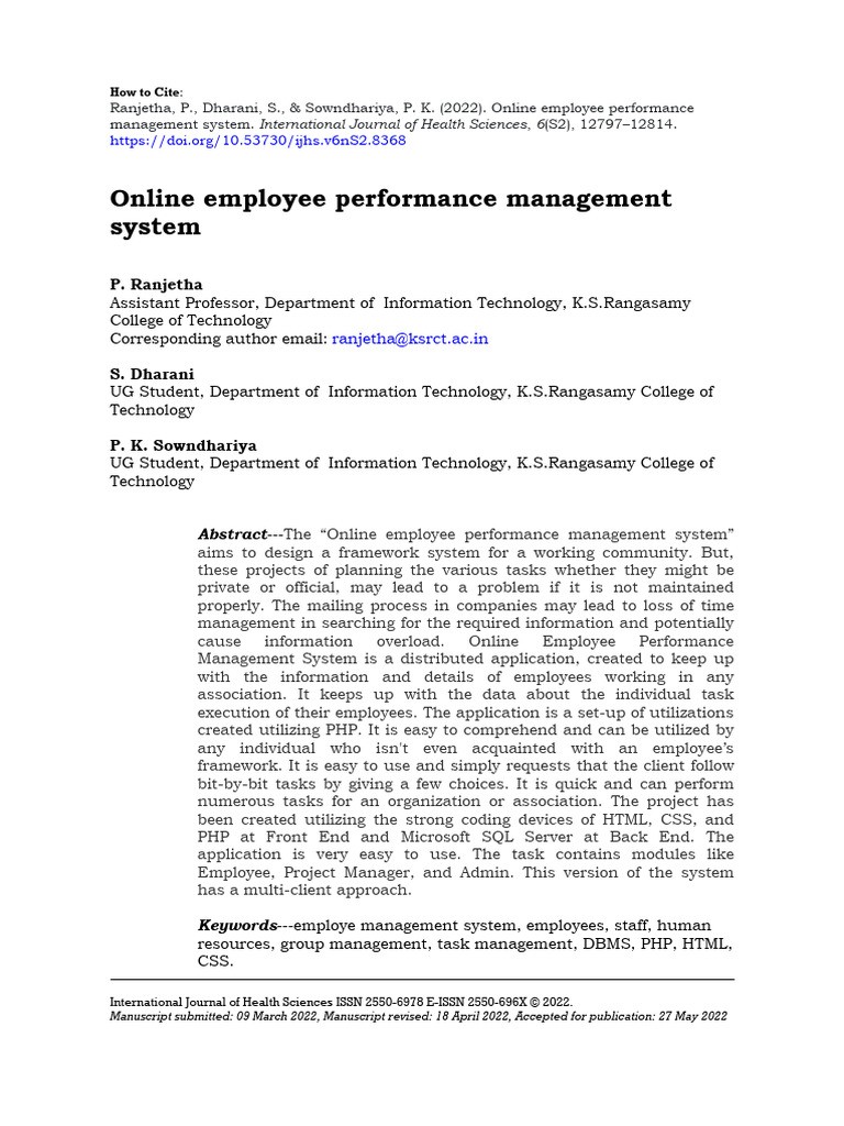 Online Employee Performance Management System | PDF | World Wide Web ...