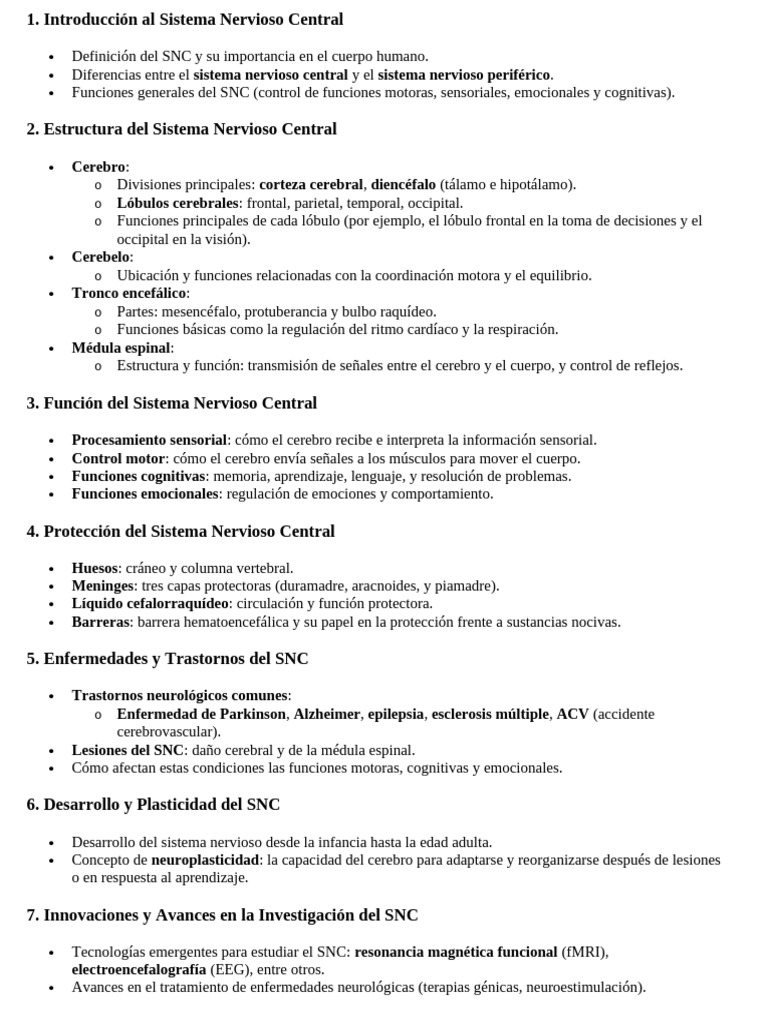 SNC - C y Tec | PDF | Sistema nervioso central | Cerebro