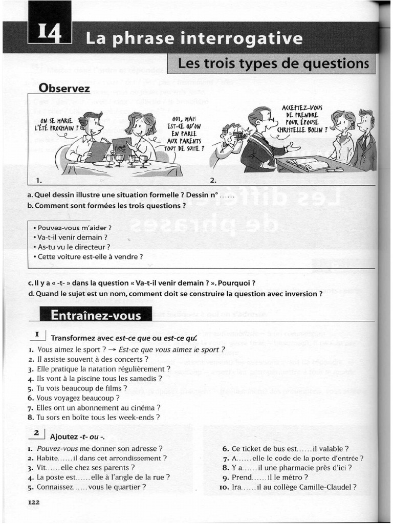 Chapitre 14 - La Phrase Interrogative | PDF