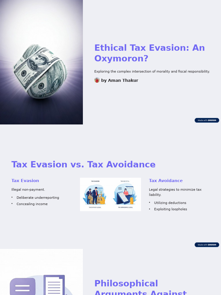 Ethical Tax Evasion An Oxymoron | PDF
