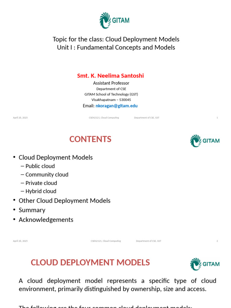 Class 9 m1 Cloud Deployment Models | PDF | Cloud Computing | Collective Intelligence