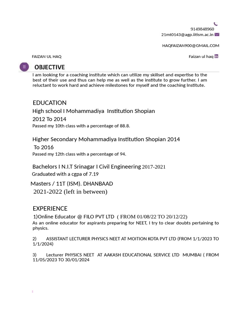 Faizan Resume New | PDF