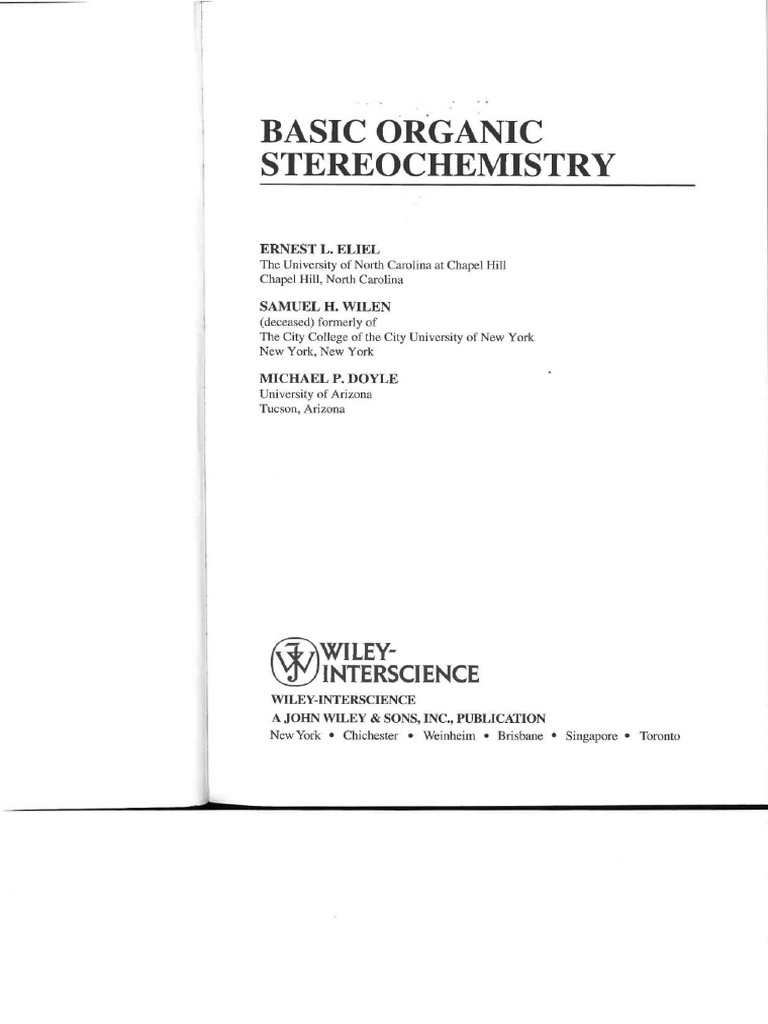 Basic Organic Stereochemistry 218rwnnx84 | PDF | Chirality (Chemistry ...
