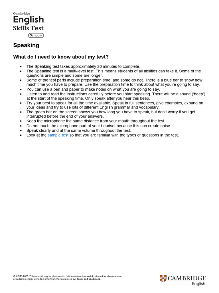 Cest Schools Speaking Candidate Advice | PDF | English Language | Human ...
